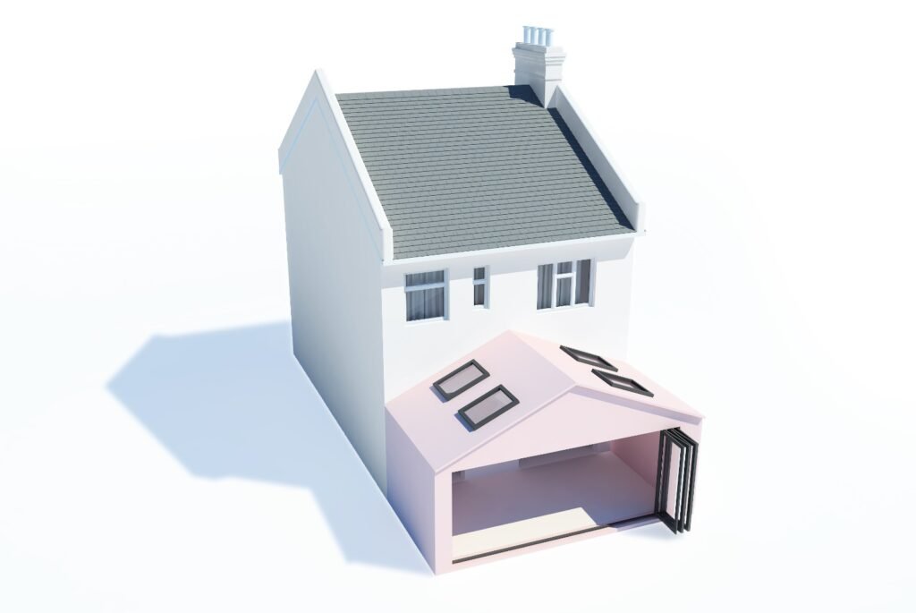 Large Rear Double Pitched Roof Extensions